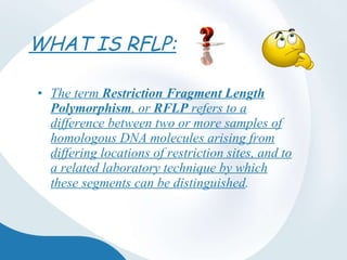 Rflp | PPT | Genetics | Science