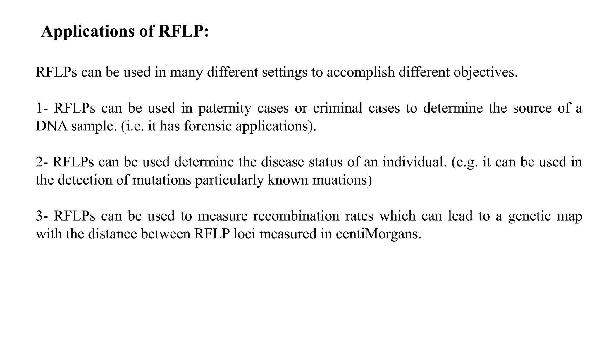 Restriction Fragment Length Polymorphism (RFLP) | PPTX