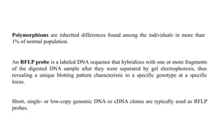 Restriction Fragment Length Polymorphism (RFLP) | PPTX