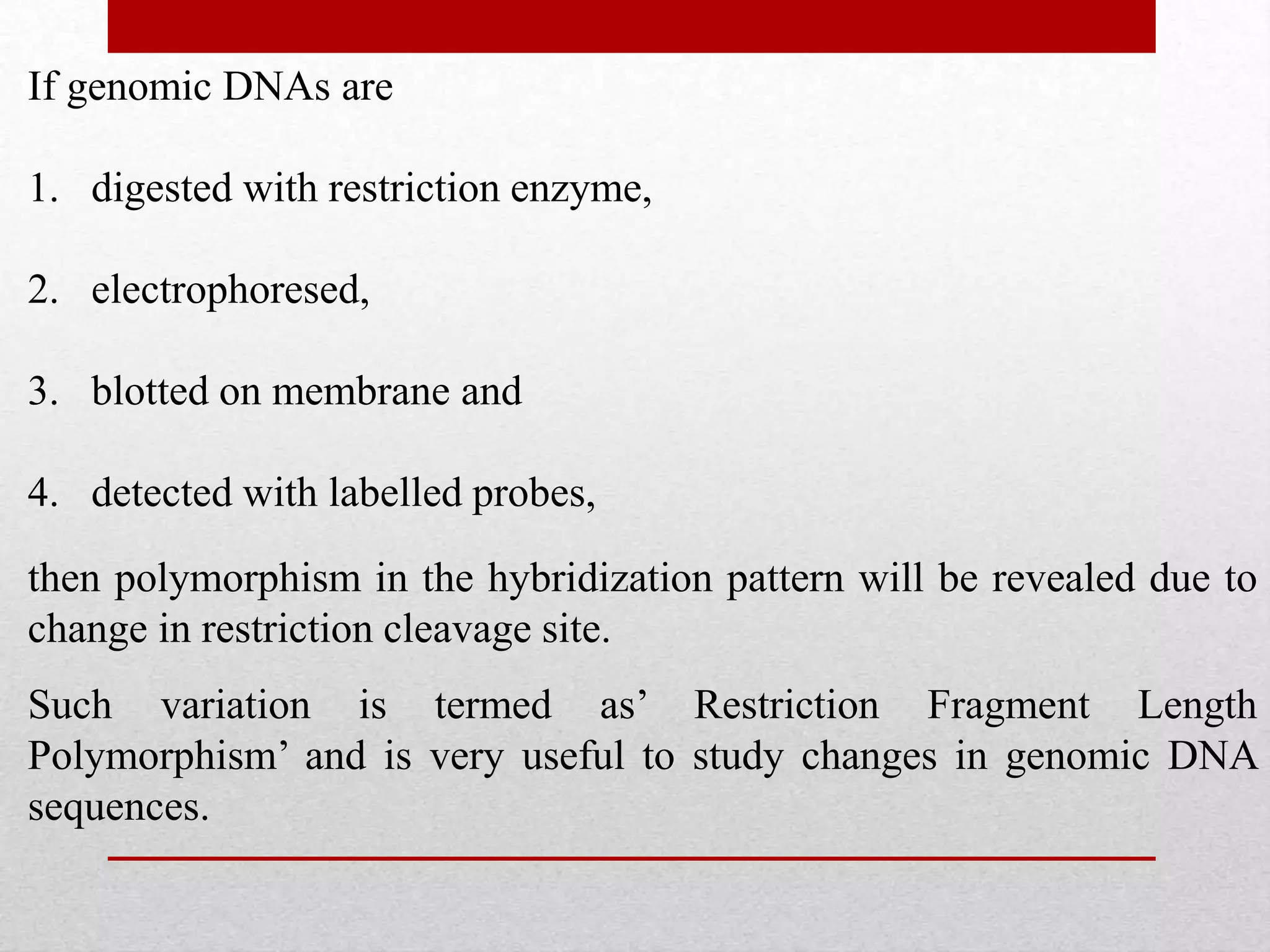 RFLP - Restriction Fragment Length Polymorphism | PPT