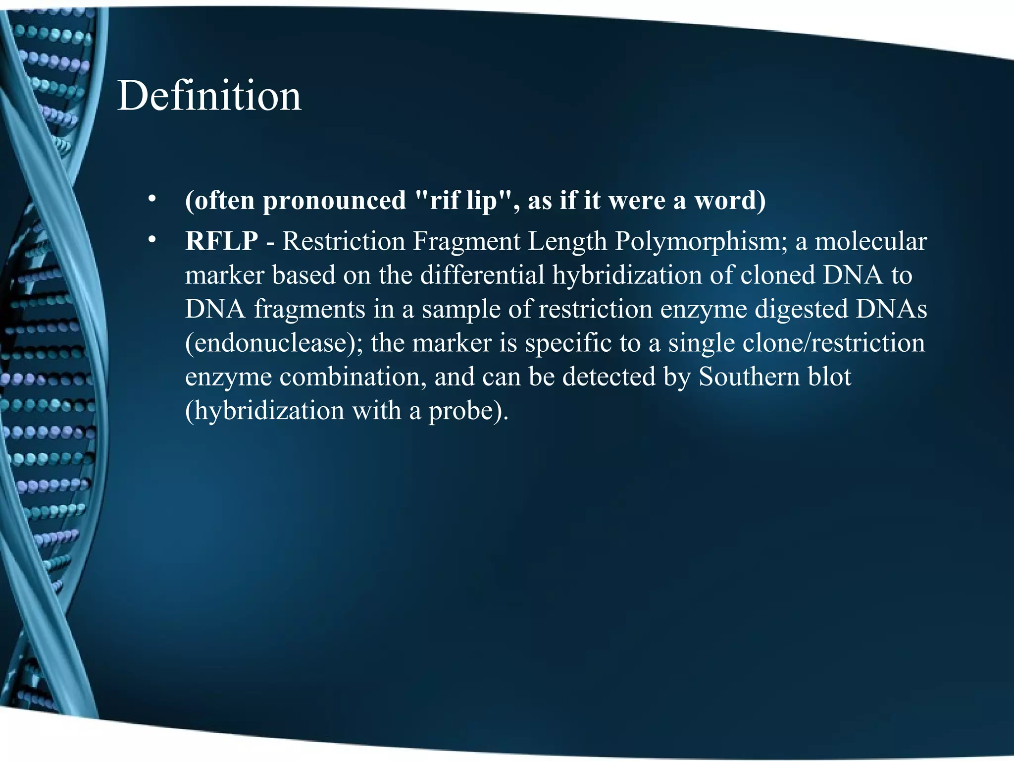 Rflp marker | PPT