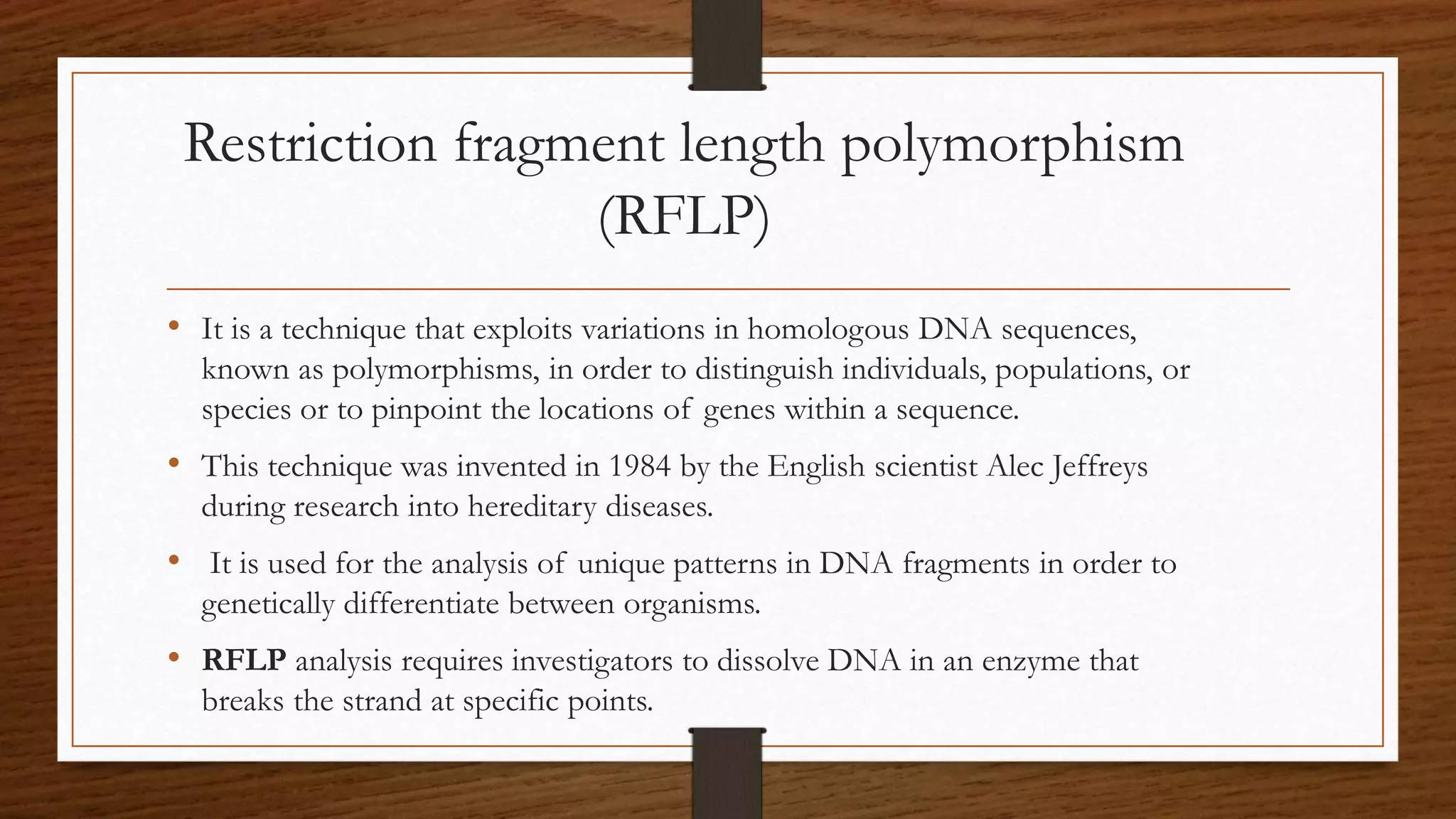 Rflp & dna fingerprint | PPTX