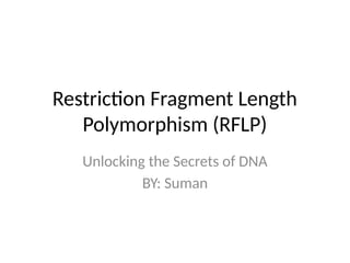 restriction fragment length polymorphism | PPTX