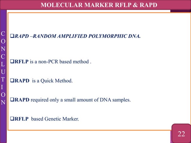 RFLP & RAPD | PPTX | Genetics | Science