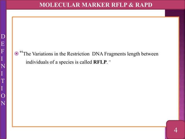 RFLP & RAPD | PPTX | Genetics | Science
