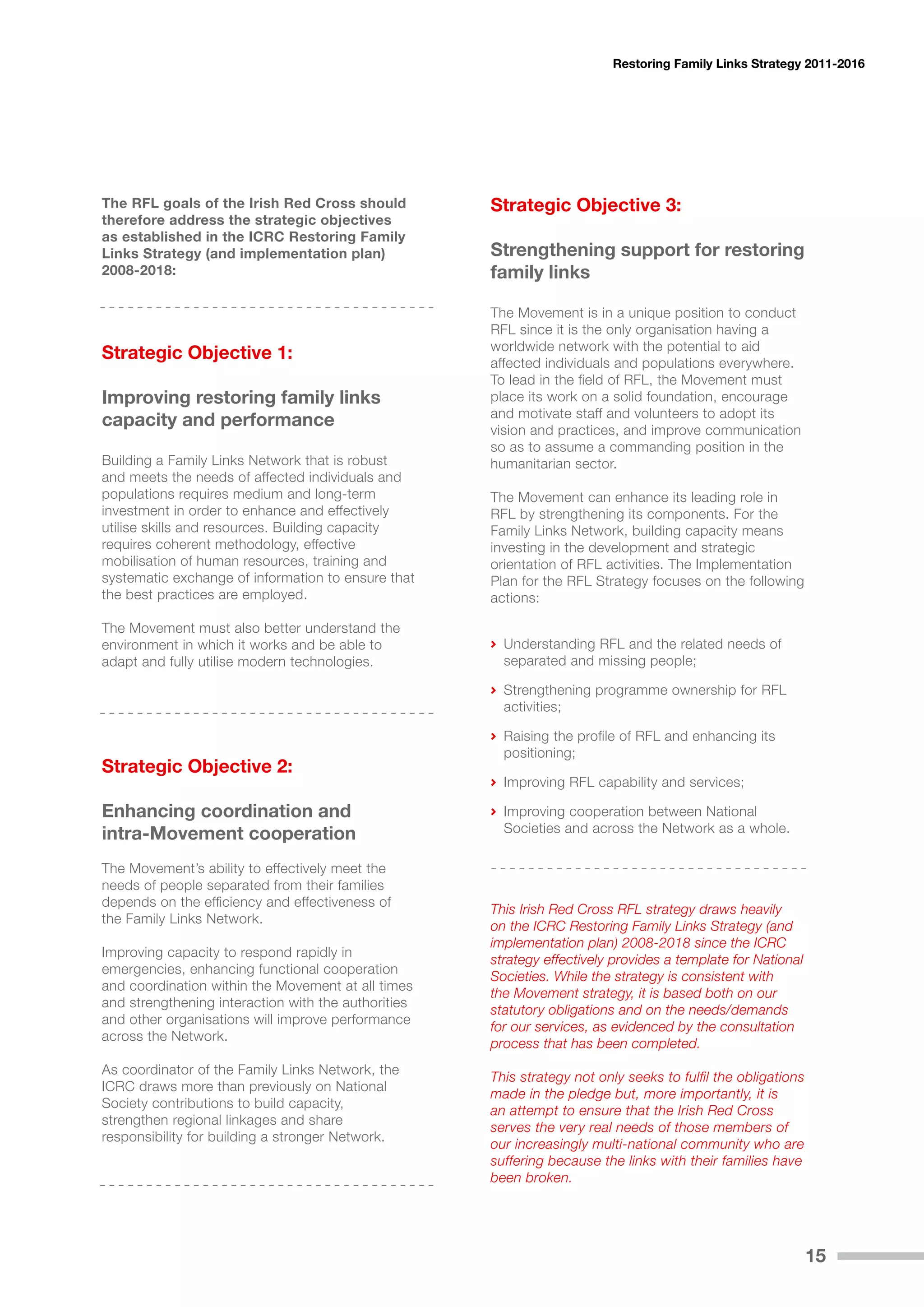 Irish Red Cross RFL strategy | PDF