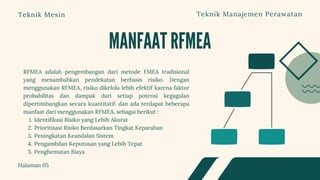 Materi Teknik Manajemen Perawatan tentang RFMEA | PDF