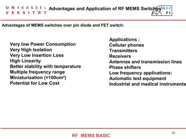 Rf mems basic | PPT | Physics | Science