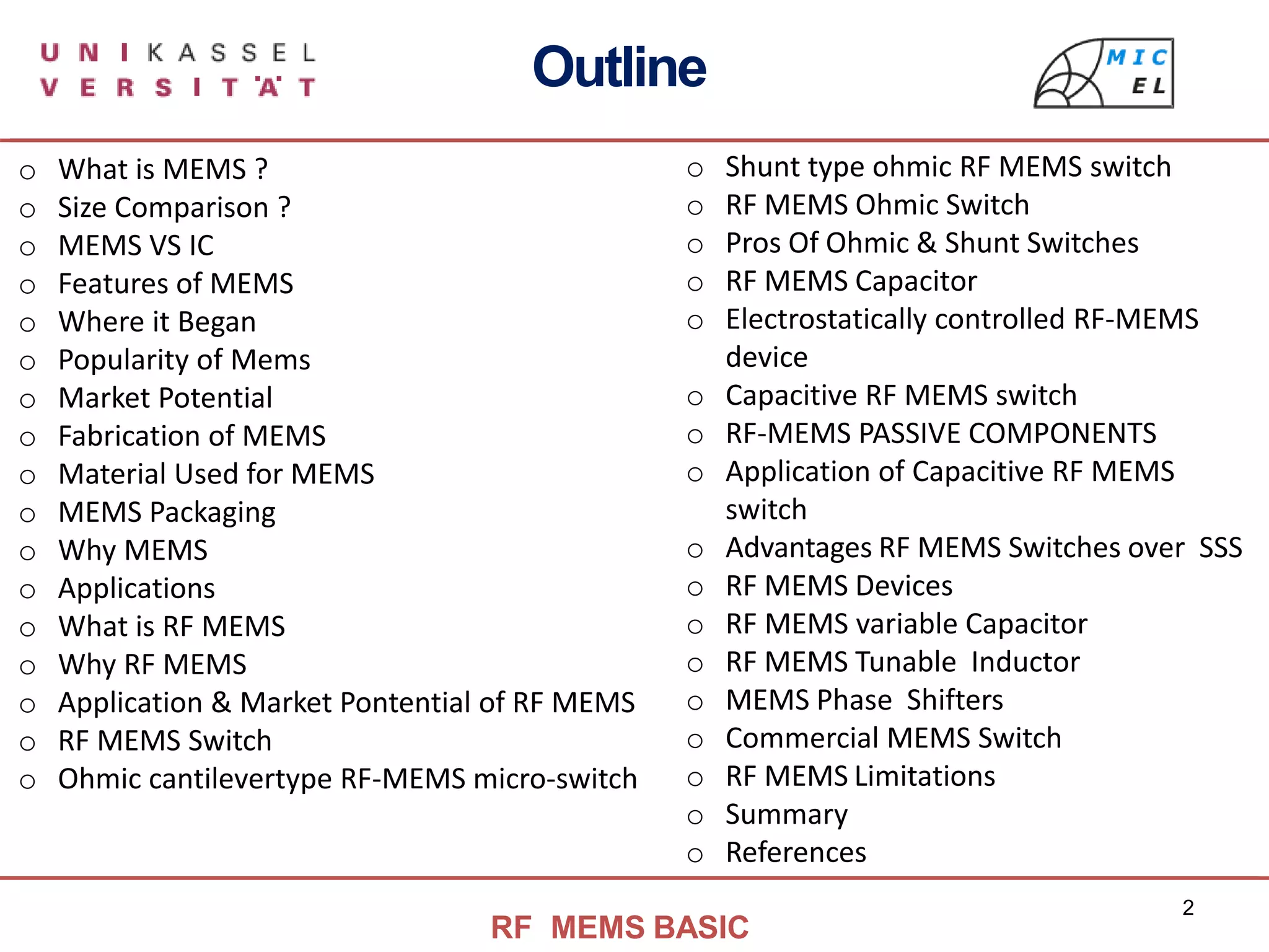 Rf mems presentation by tonmoy ibne arif | PDF