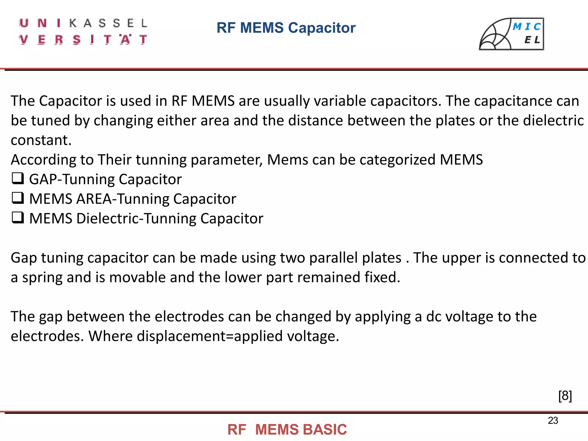Rf mems presentation by tonmoy ibne arif | PDF
