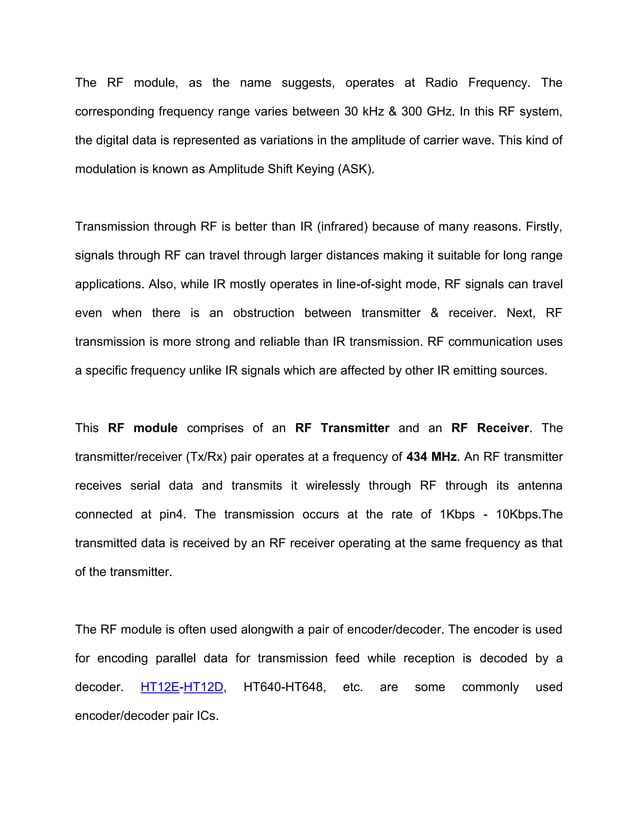 Rf module | DOCX | Computer Peripherals | Computing