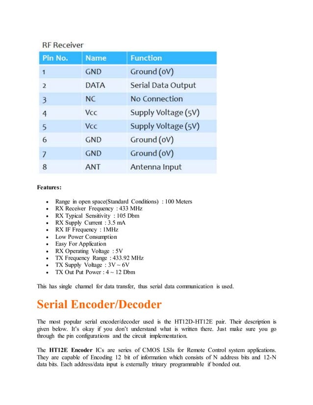 Rf module interfacing without microcontrollers | PDF Rf module interfacing without microcontrollers | PDF