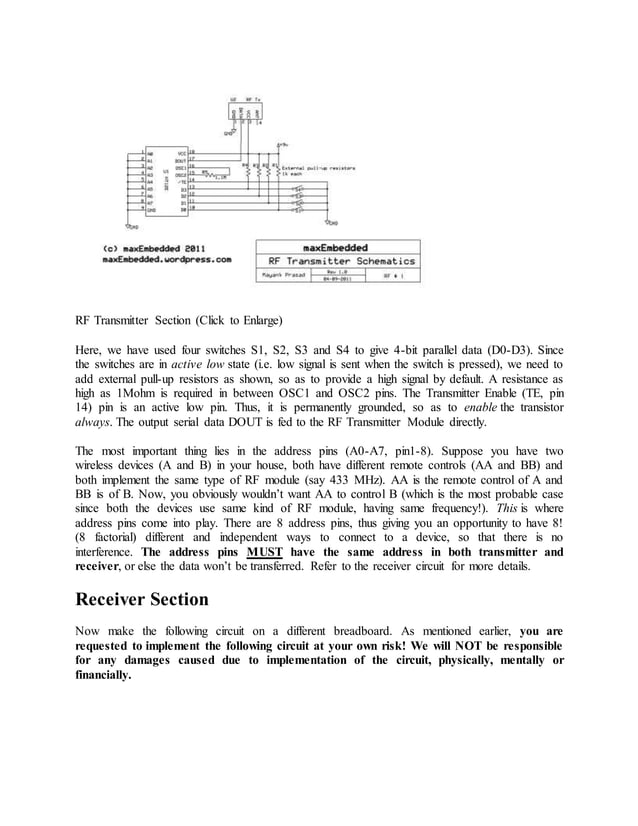 Rf module interfacing without microcontrollers | PDF Rf module interfacing without microcontrollers | PDF