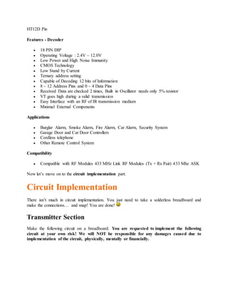 Rf module interfacing without microcontrollers | PDF