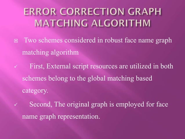 Robust face name graph matching for movie character identification | PPTX