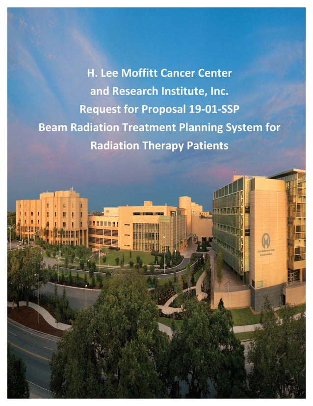 H. Lee Moffitt Cancer Center and Research Institute, Inc. Request for ...