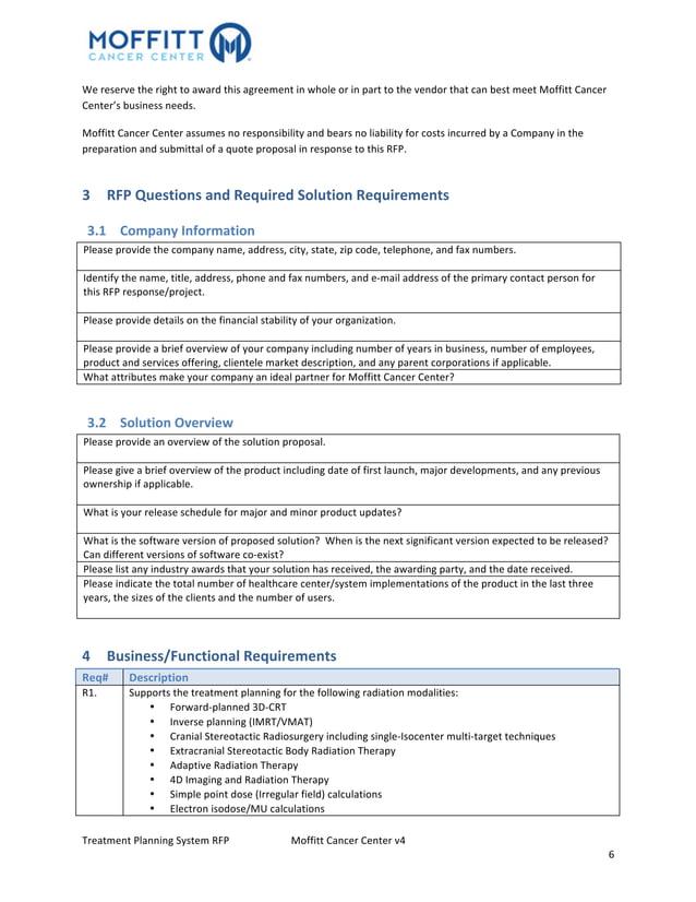 H. Lee Moffitt Cancer Center and Research Institute, Inc. Request for ...
