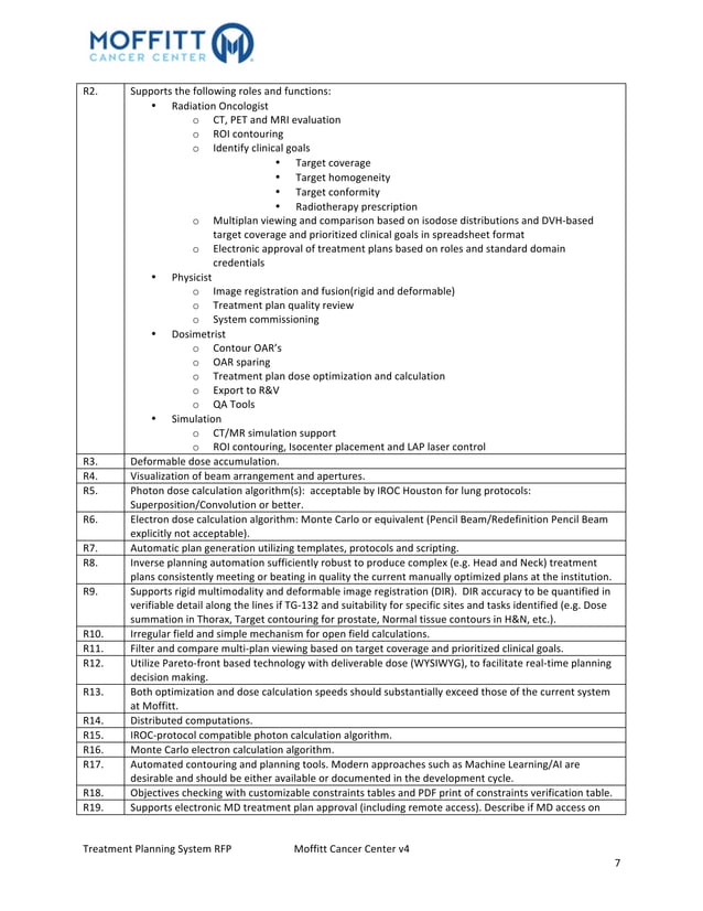 H. Lee Moffitt Cancer Center and Research Institute, Inc. Request for ...