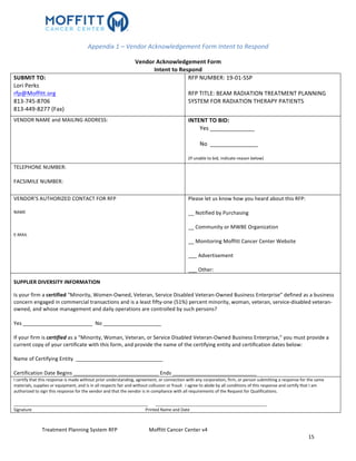 H. Lee Moffitt Cancer Center and Research Institute, Inc. Request for ...