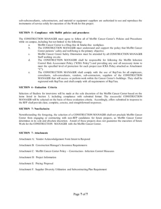 Moffitt Cancer Center: RFP 19-06 M2Gen Molecular Lab Buildout - Construction Manager Services ...