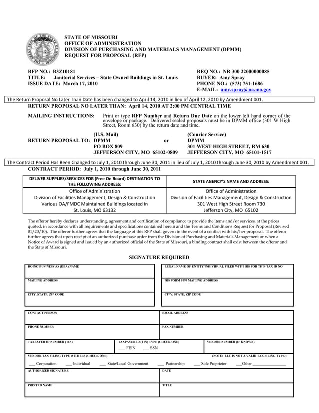 RFP document template | PDF