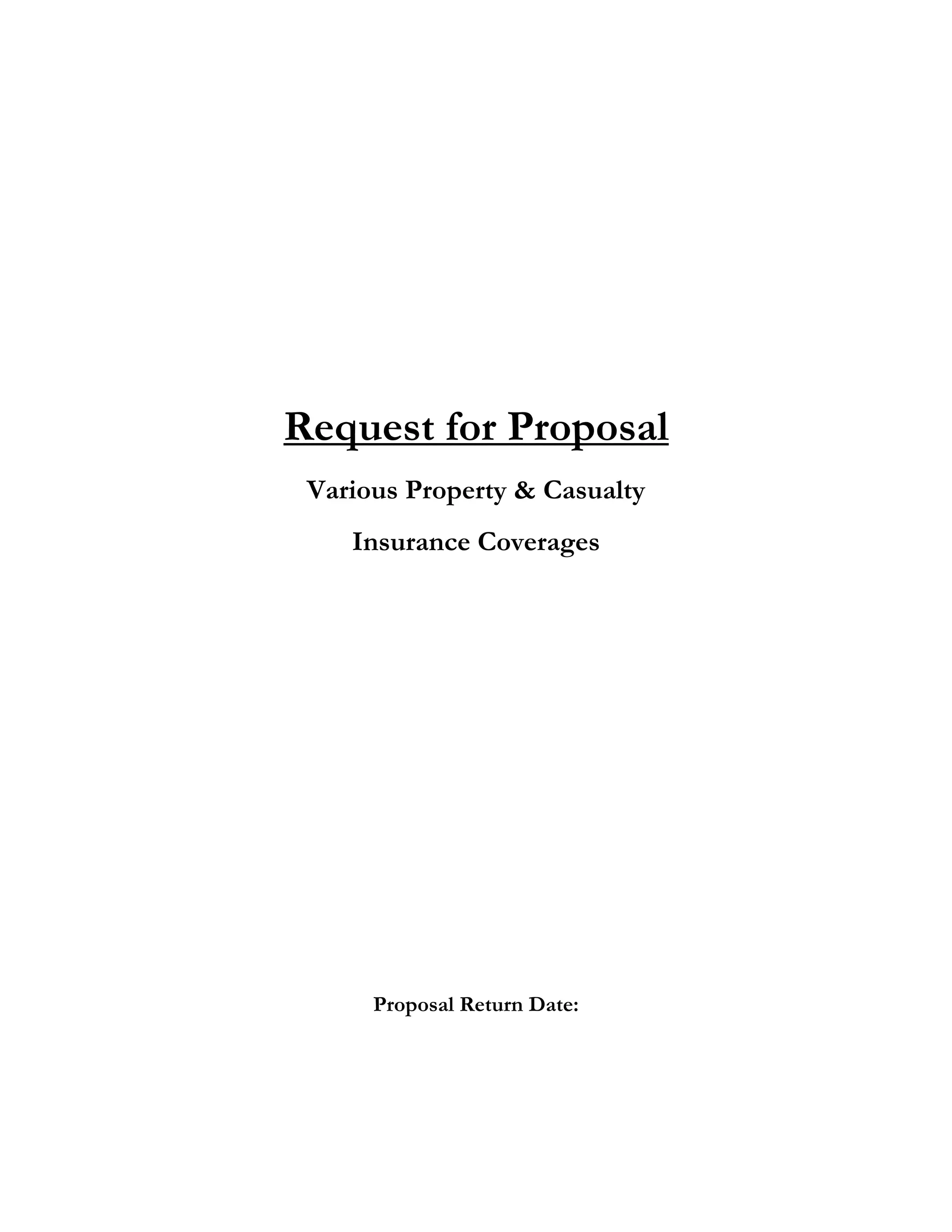 Insurance Request for Proposal Template | PDF