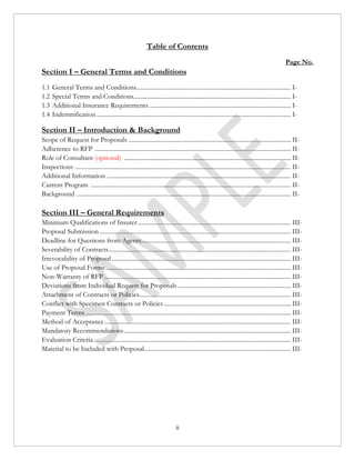 Insurance Request for Proposal Template | PDF