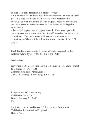 RFP1. Project Initiation Phase The purpose of the RFP document.docx