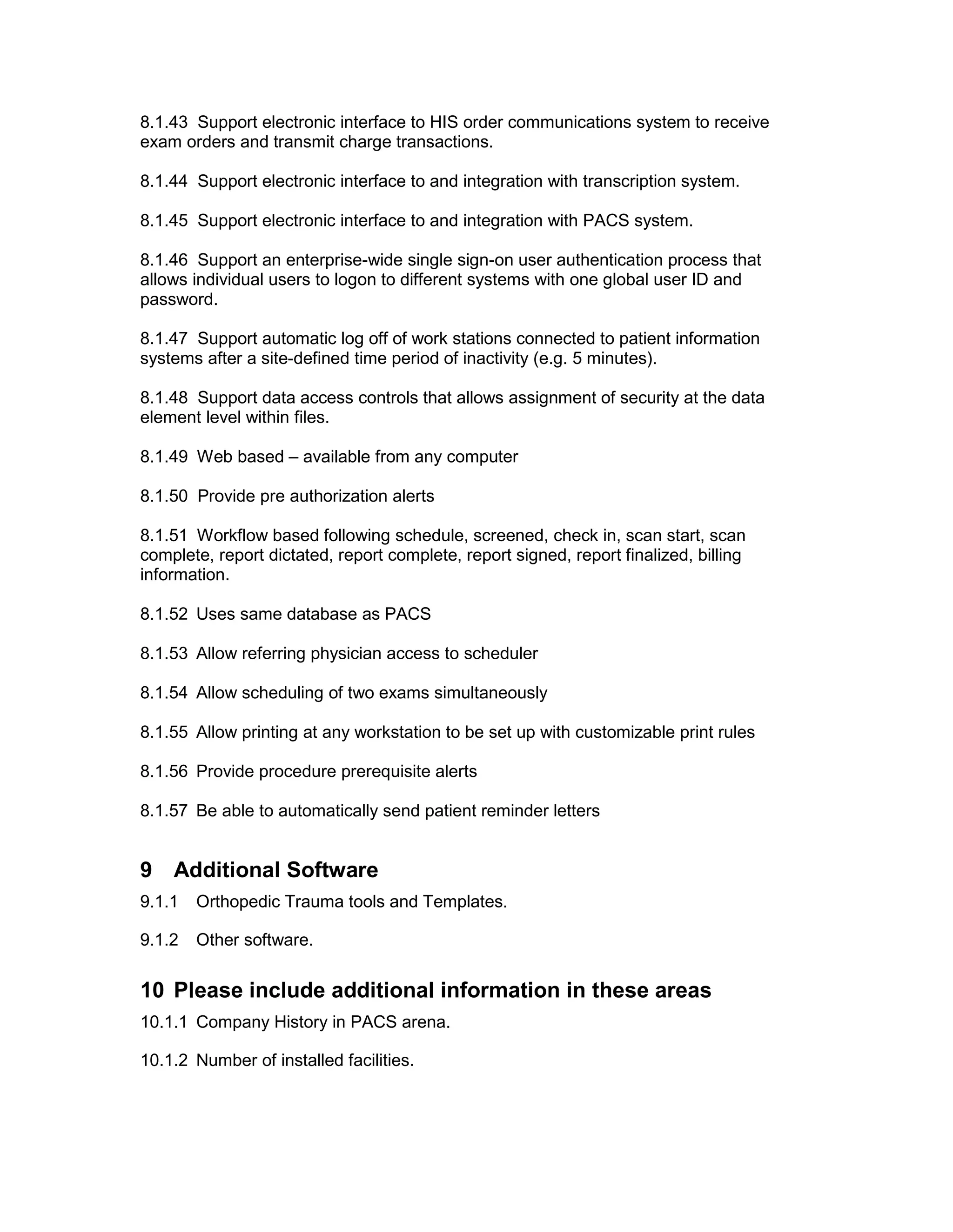 RIS/PACS RFP Template | PDF