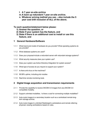 RIS/PACS RFP Template | PDF