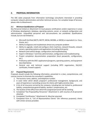 RFP Information Technology Services 7101 01107 | PDF