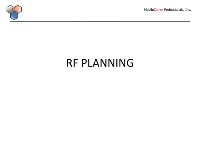 Rf planning doc | PPTX | Civil Engineering Industry | Industries