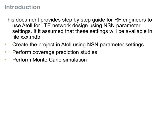 Rf planning for lte using atoll v1 | PPT