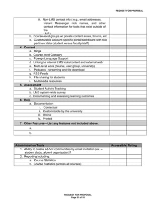 RFP Learning Management System - Evaluation Process and Criteria | PDF