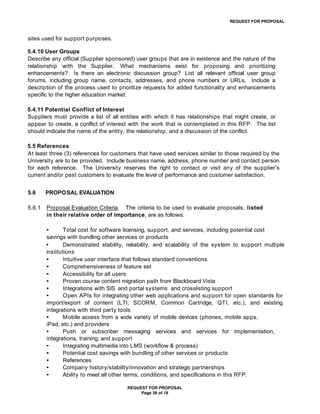 RFP Learning Management System - Evaluation Process and Criteria | PDF