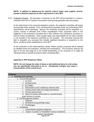 RFP Learning Management System - Evaluation Process and Criteria | PDF