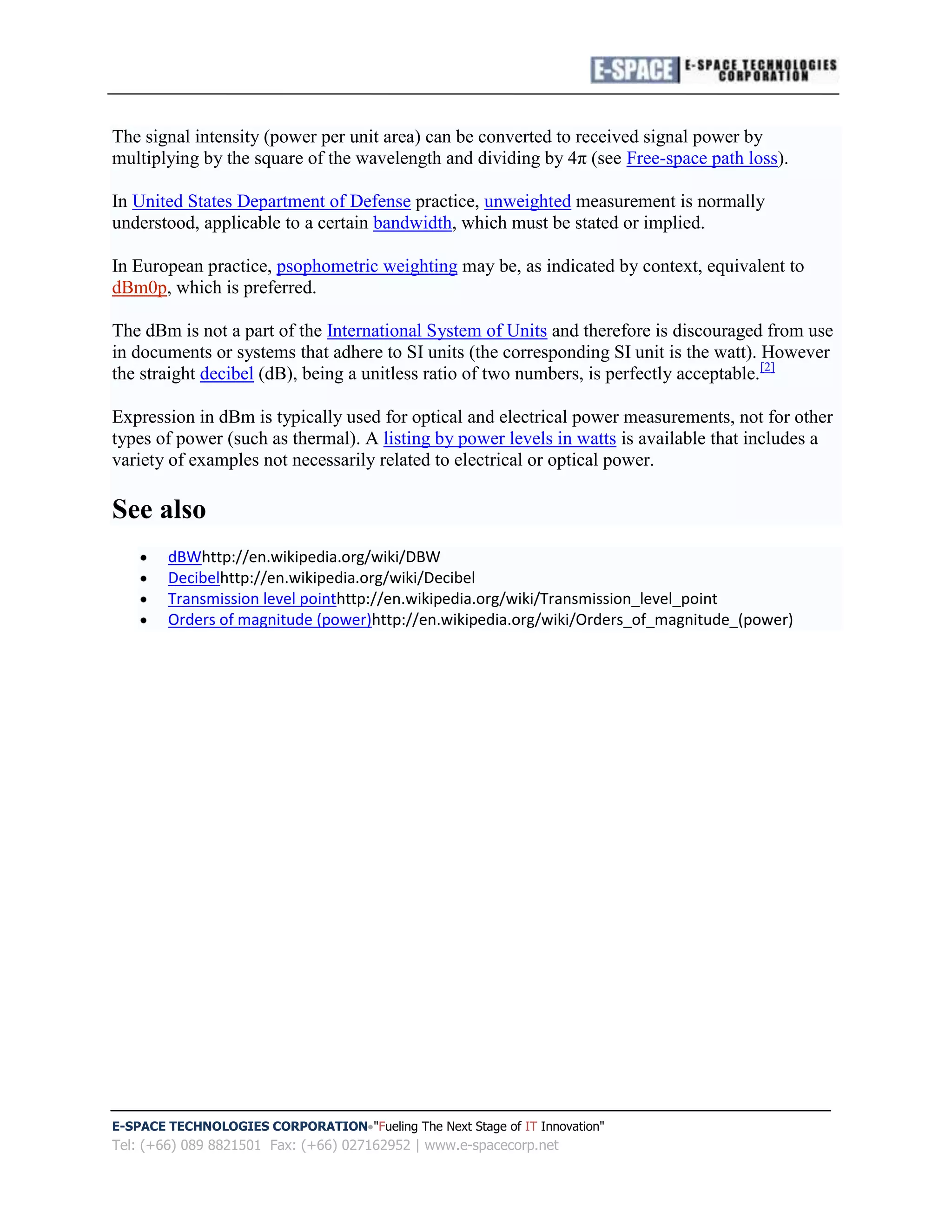 คำนวณกำลังส่ง (RF power) ของ access point,wrt และ อัตราการขยายสัญญาณที่ ...