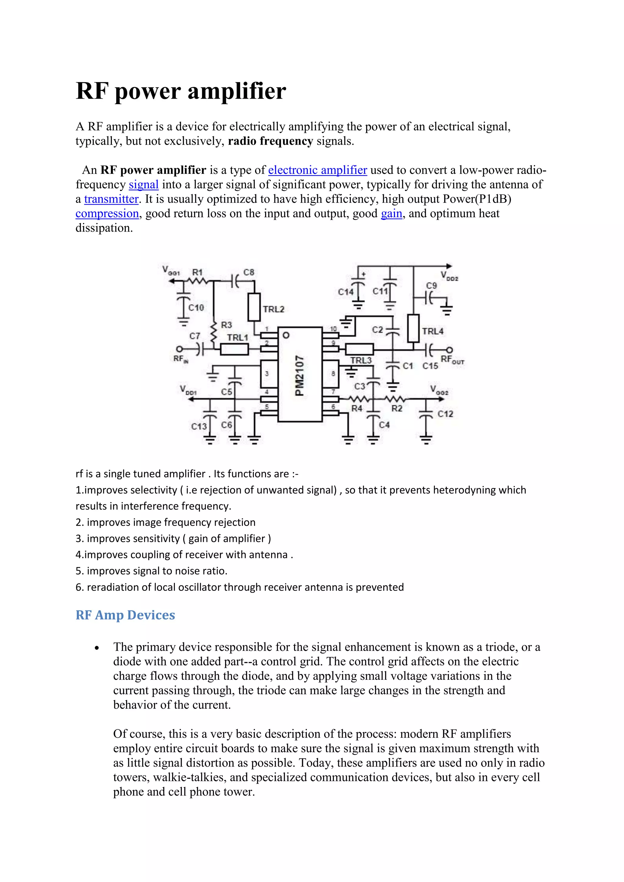 Rf power amplifier | DOCX