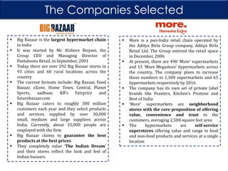 Big Bazaar and Aditya Birla Retail More: A Comparative Study | PPT