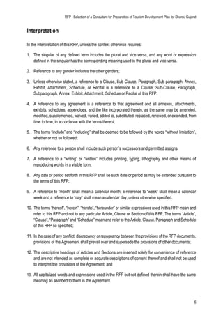 RFP_ Selection of Consultant for Dharoi Tourism Development Plan | PDF