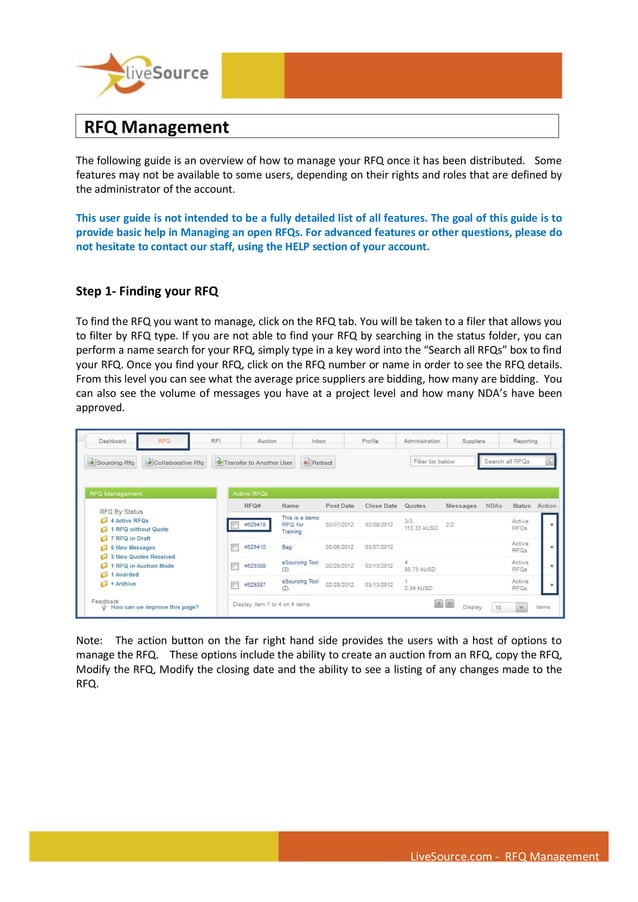 Rfq management | PDF | Email | Internet