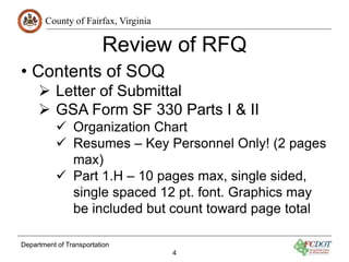 Request for Qualifications (RFQ) for Design of Various Types of ...