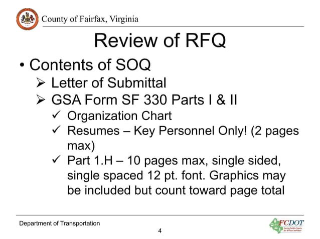 Request for Qualifications (RFQ) for Design of Various Types of ...