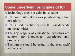 ICT concept need and scope | PPTX