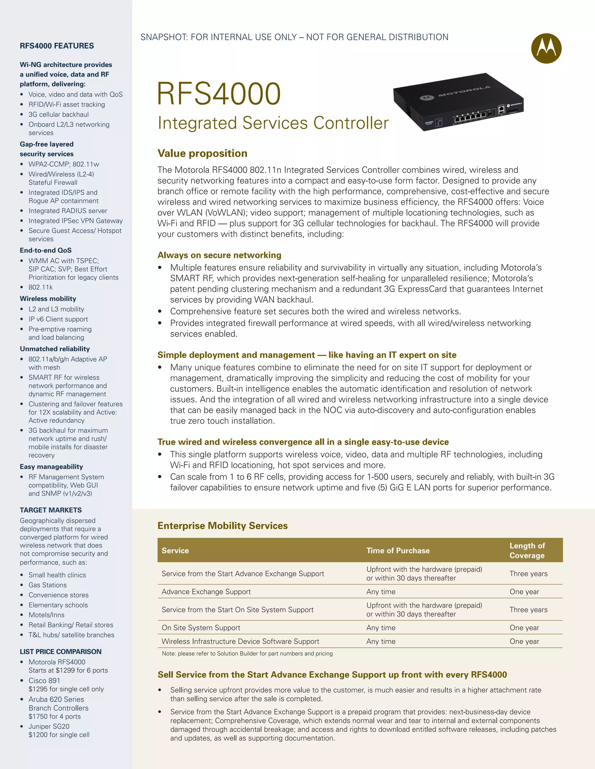 Rfs4000 product snapshot | PDF