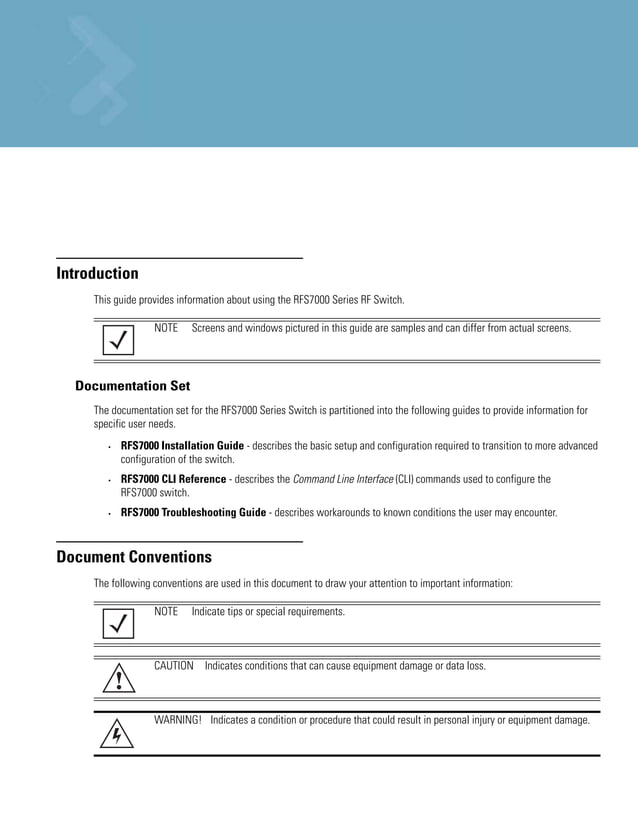 Rfs7000 series switch system reference guide | PDF