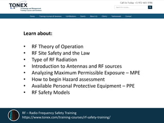 RF Safety, RF Safety Awareness Training, Radio Frequency Course | PPTX