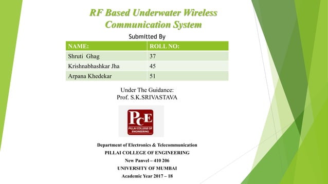 RF Based Wireless Under Water Communication | PPTX | Computer Networking | Computing