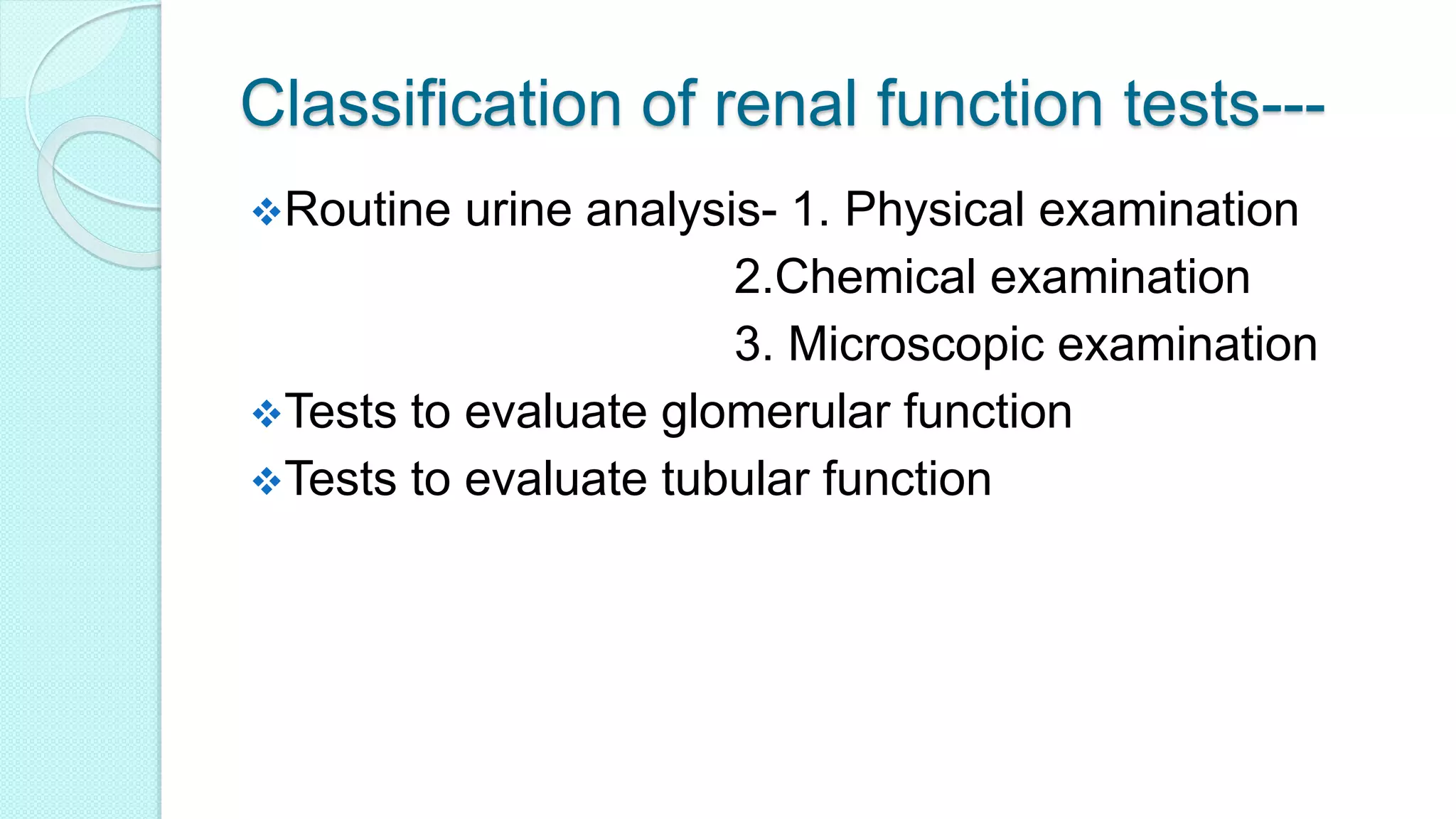 renal Function Test | PPTX