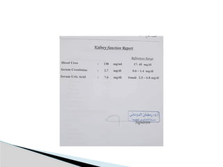 RFT renal function Laboratory report ppt | PPT | Free Download